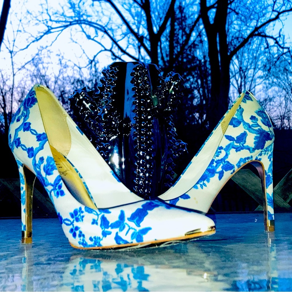 Ted Baker Luceey Blue Floral Pumps. - Gem